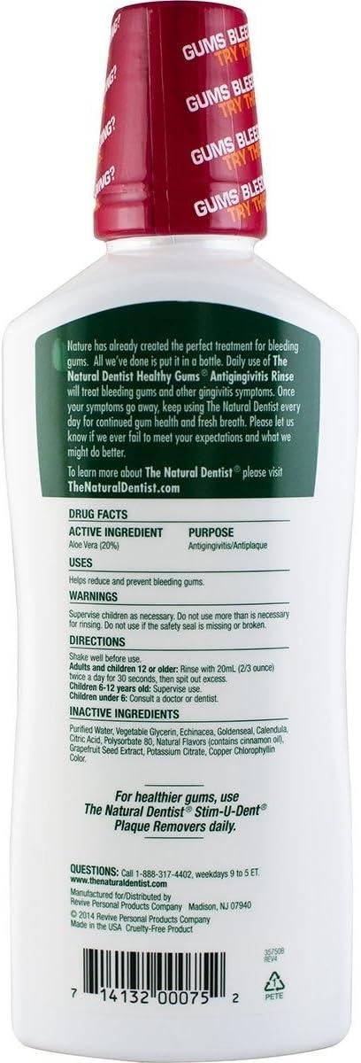 Natural Dentist Healthy Gums Antigingivitis Rinse, Peppermint Twist, 16 ...