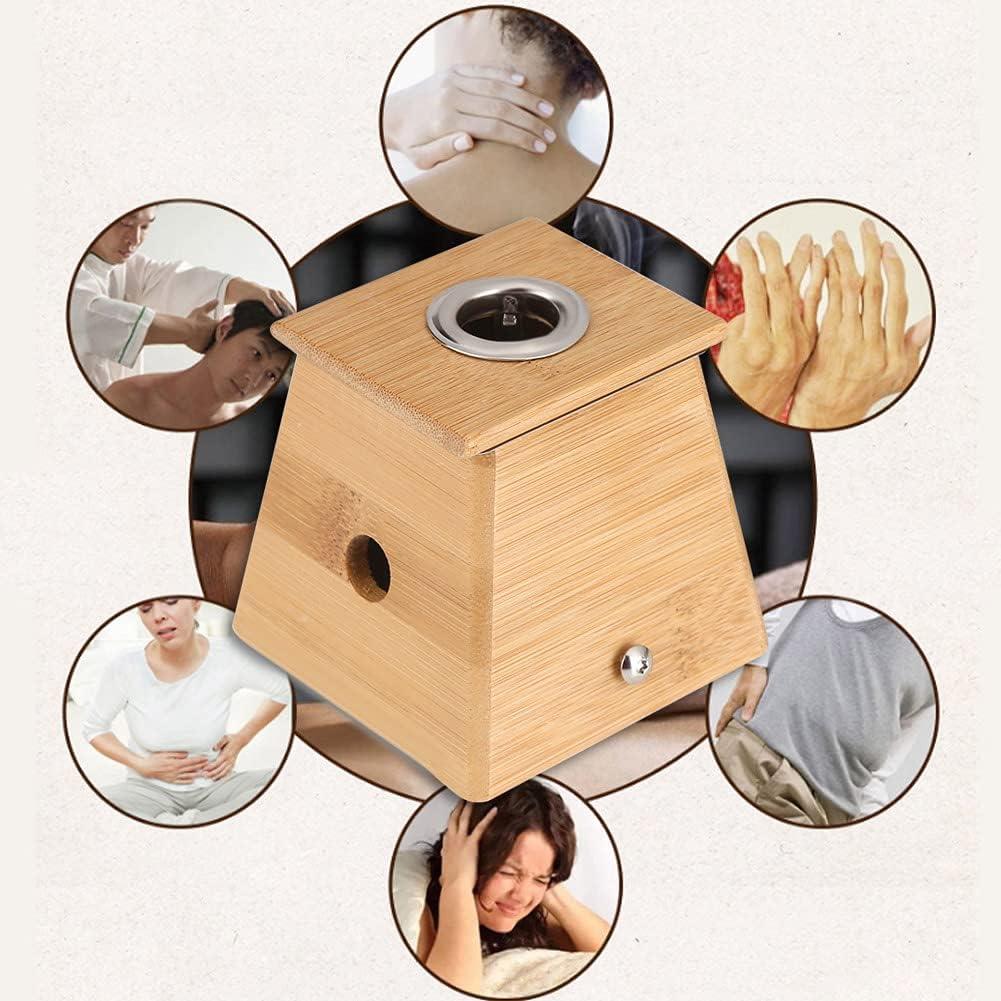 Nicoone Moxa Stick Holder Box - Single Hole Bamboo Moxa Roll for Neck ...
