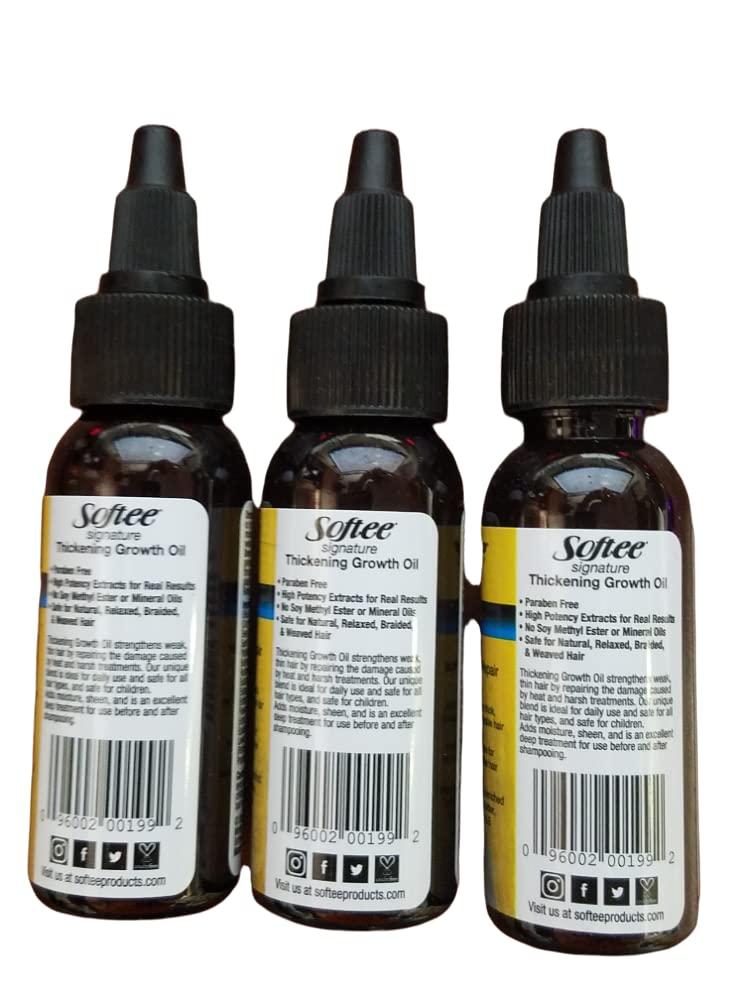 Softee Signature Thickening Growth Oil 1 oz (3 Pack) - Promotes Hair ...