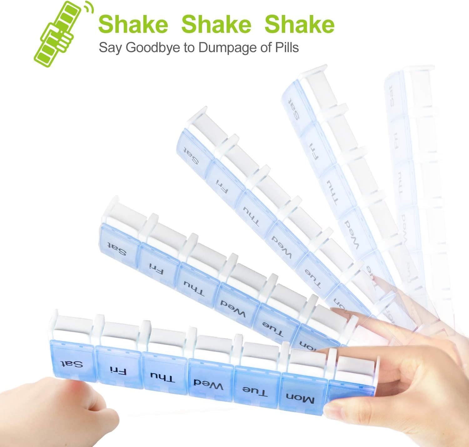 AUVON Weekly Pill Organizer Arthritis Friendly - 7 Day Spring Open ...