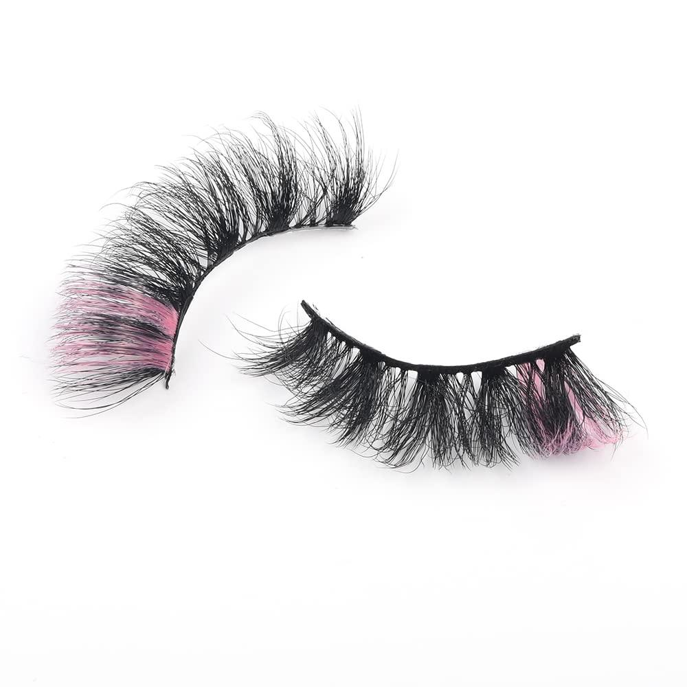 PINK LASHES - Colored Faux Mink Bottom Lash Set for Cosplay & Drag ...