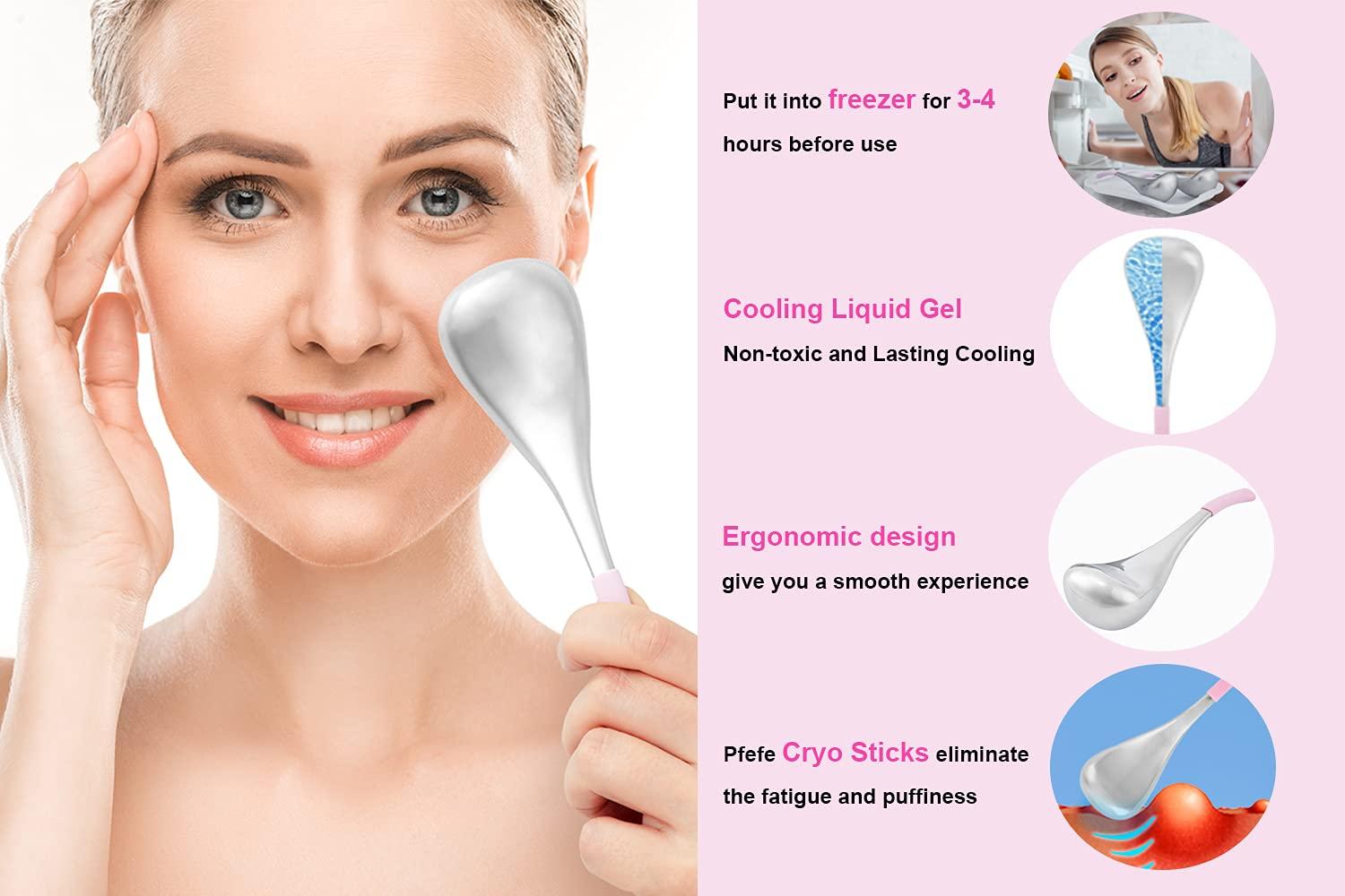 Cryo Sticks Facial Skin Care Ice Globes - Stainless Steel Cooling Spa ...