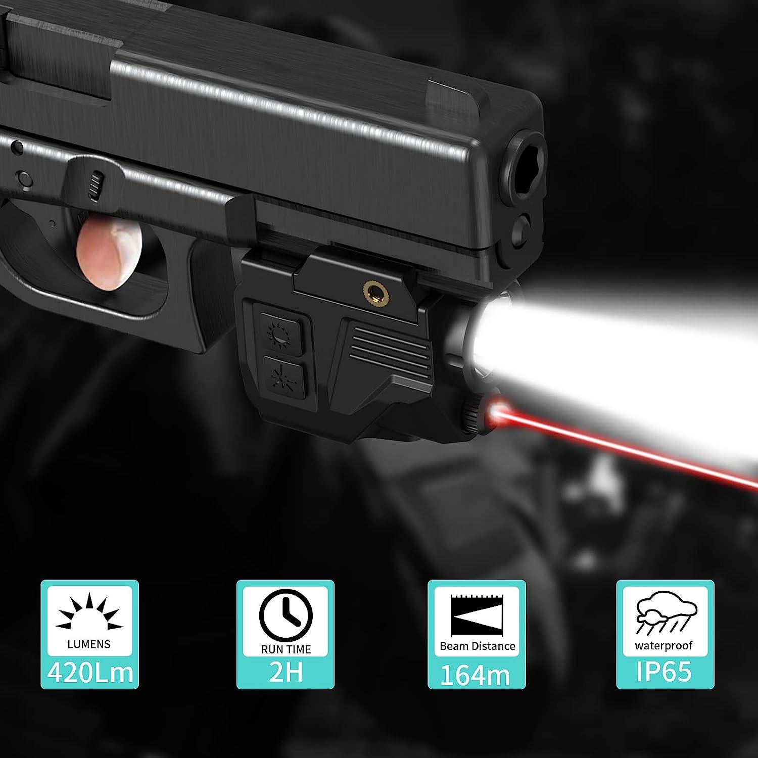 SIXRAY Pistol Light Laser Sight Gun Light 420 Lumens LED Picatinny ...