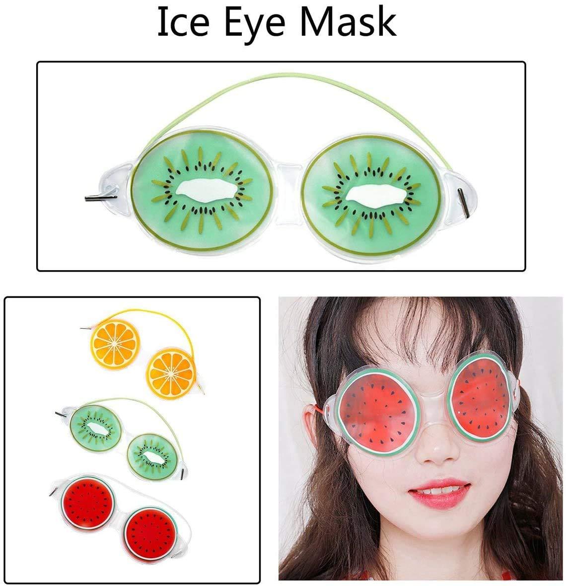Fruit Themed Gel Eye Masks - Set of 3 | Hot/Cold Face Masks for Tired ...
