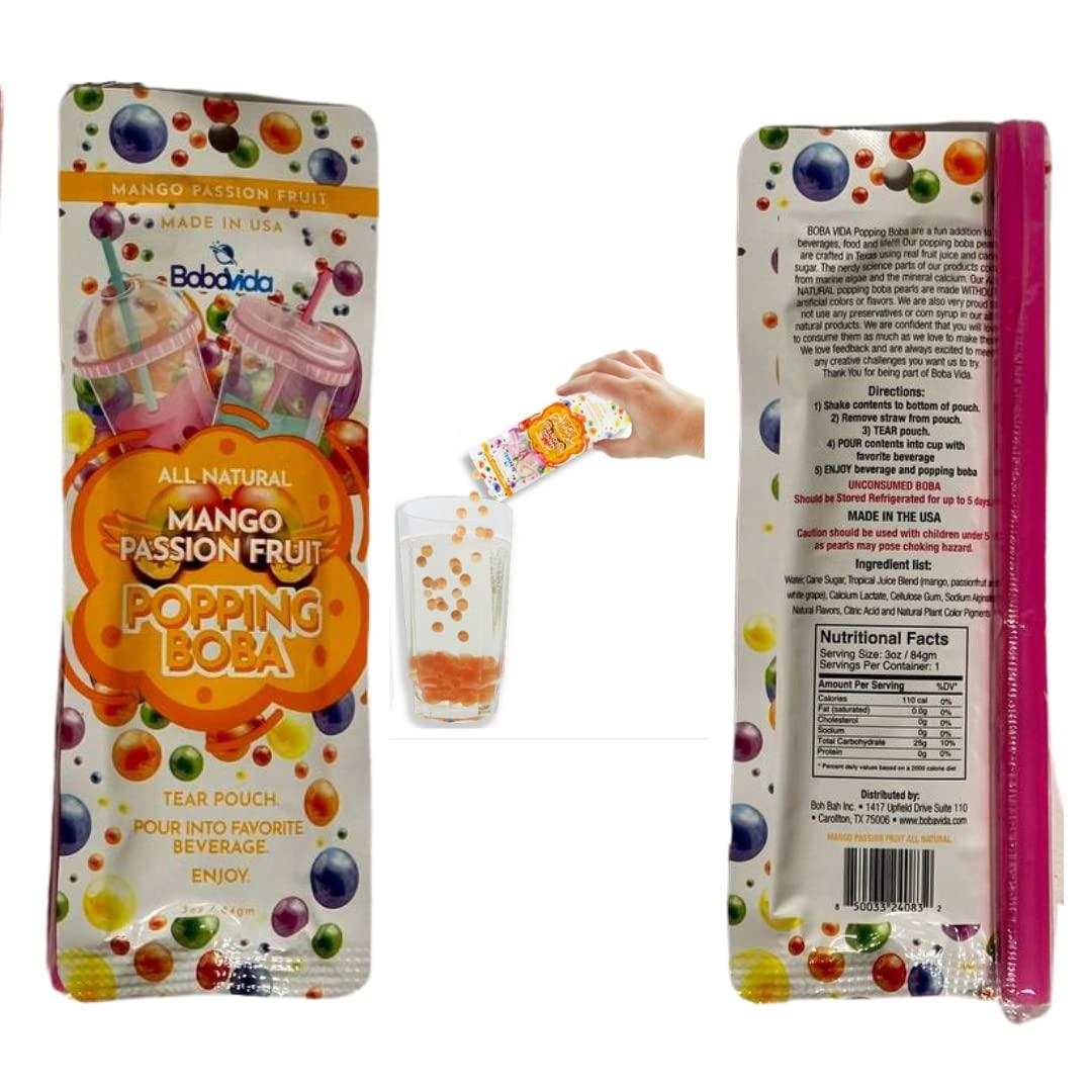 Popping Instant Boba Pearls Bubble Tea Tapioca Balls Vegan - Real Fruit ...