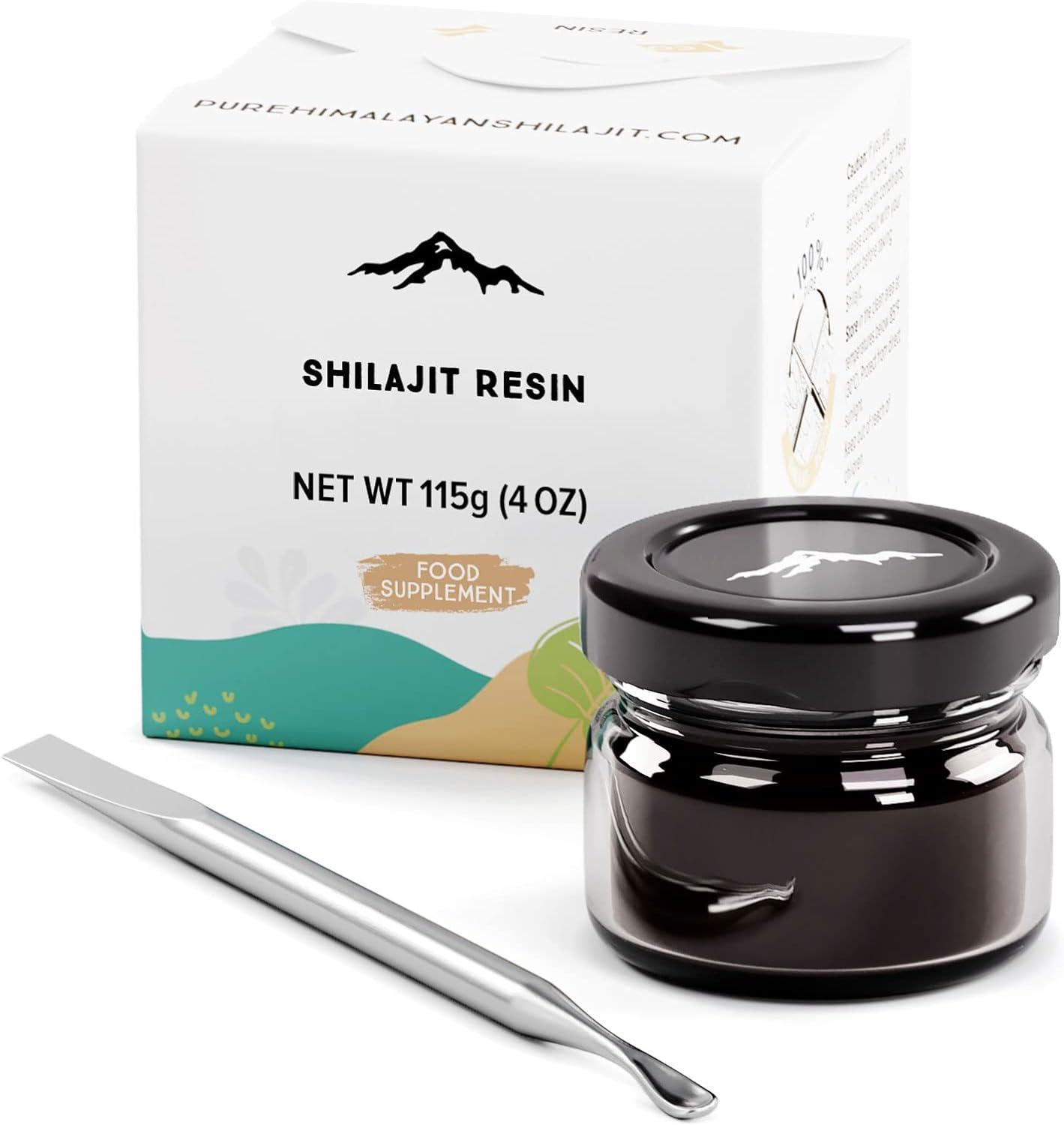 Pure Shilajit Resin 4oz with Spoon - Plant-Derived Trace Minerals ...