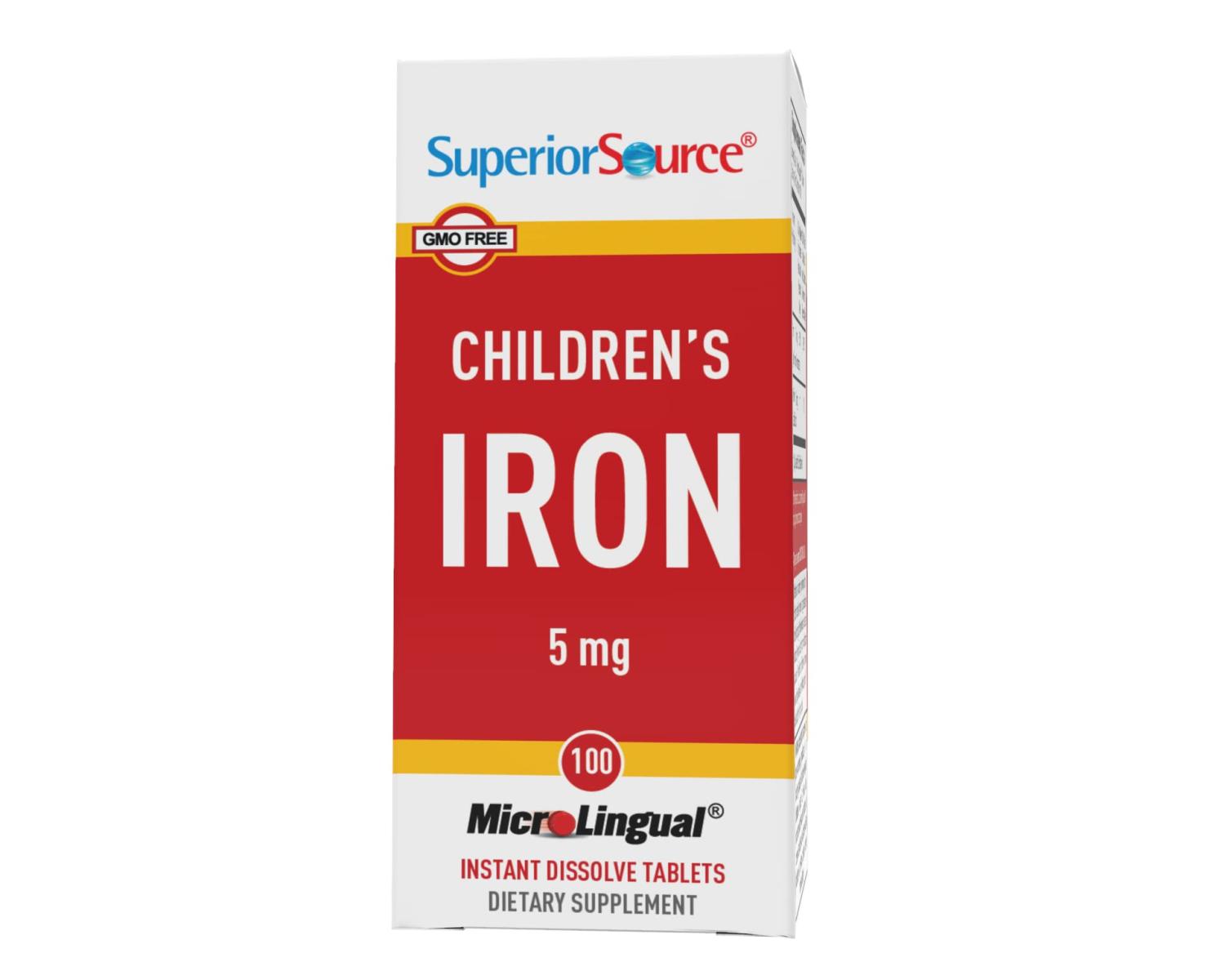 Superior Source Children's Iron 5mg Sublingual Tablets 100 Count ...