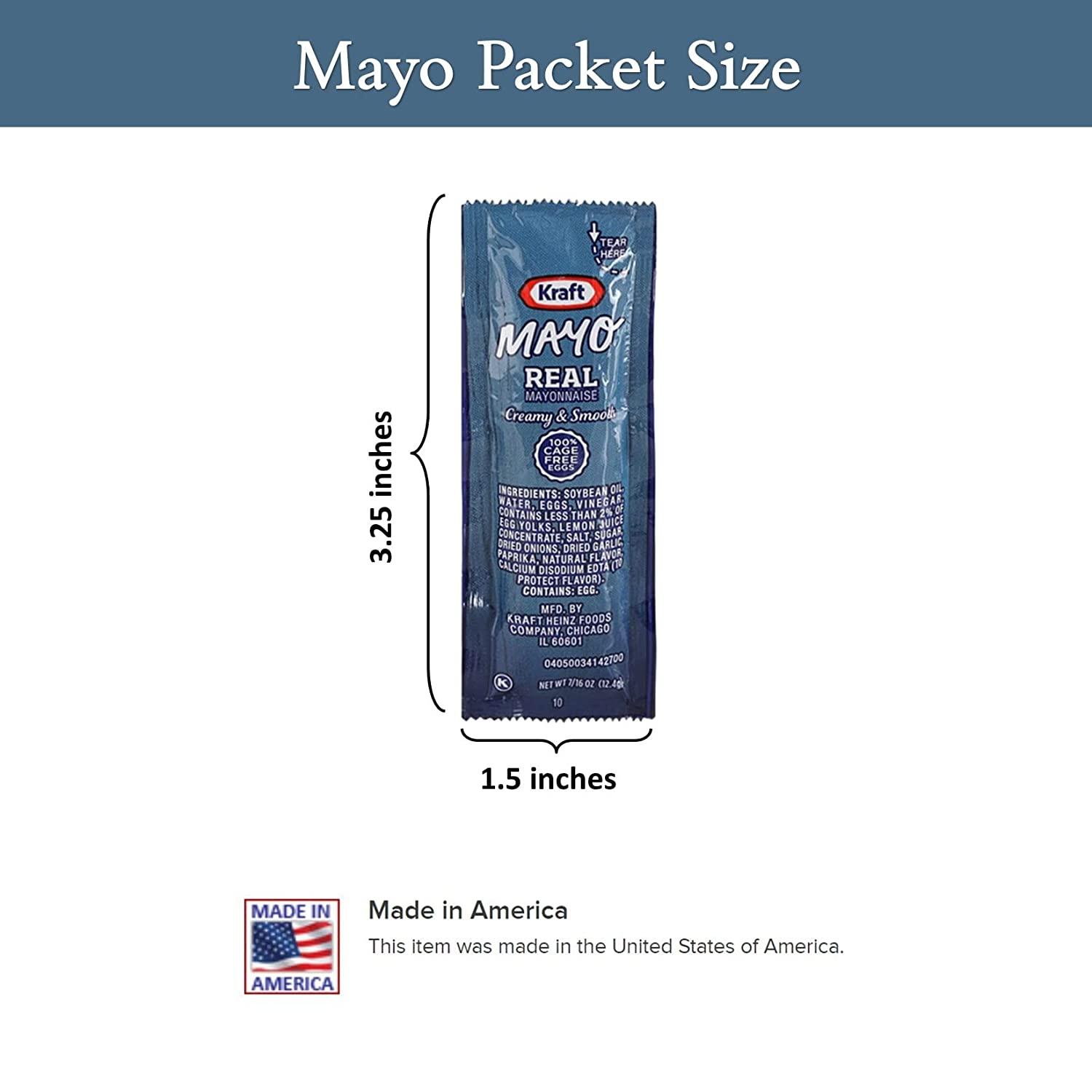 Bag-n-Dash 25 Kraft Real Mayo Condiment Packs - Single Serve Packets ...