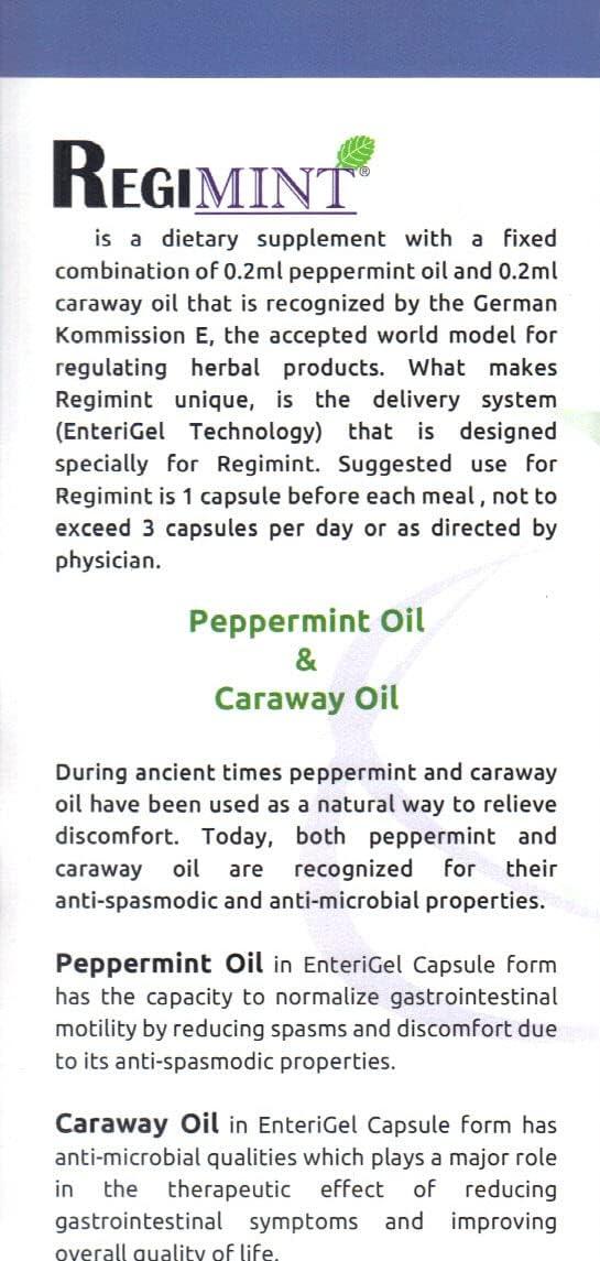 REGIMINT Peppermint & Caraway Oil Capsules for IBS Relief | Enteric ...