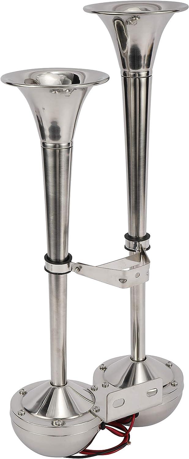 WerkWeit Dual Boat Horns - 12V Marine Trumpet Horn, Stainless Steel ...