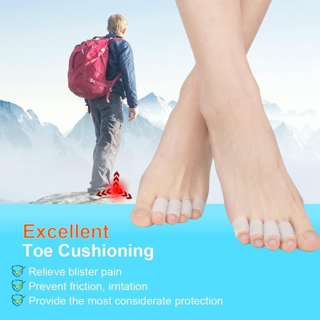 Silicone Small Toe Sleeves 20PC White - Toe Caps for Corns, Blisters ...