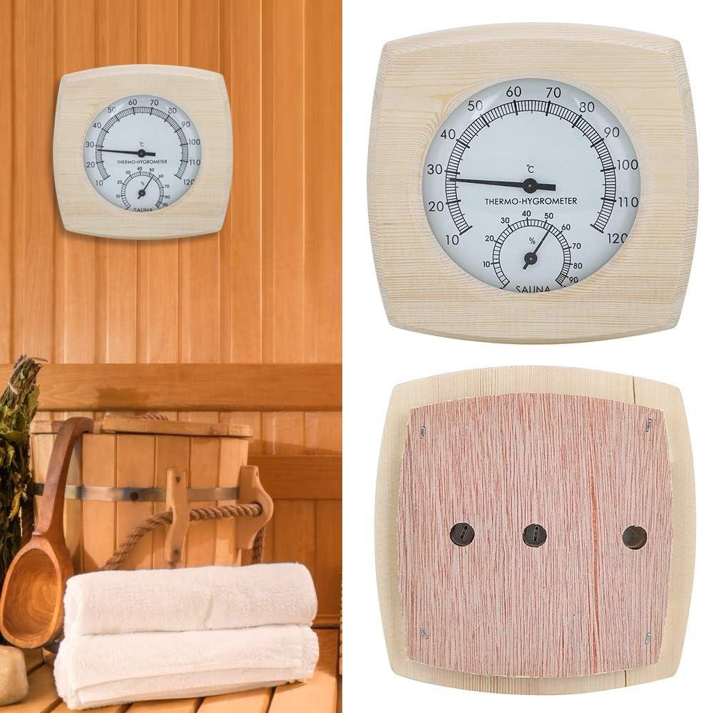 Kuuleyn Sauna Thermometer - Wooden Dial Hygrometer for Sauna Room ...