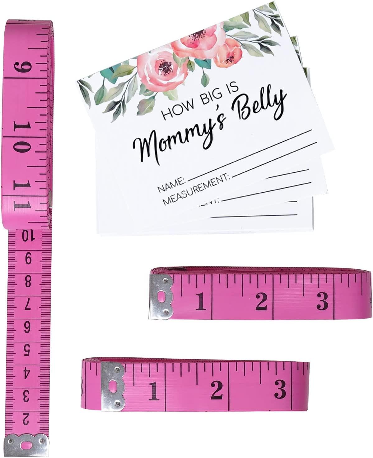 Baby Shower Measure Belly Game Set - 34 PCS Pink | How Big is Mommy's ...