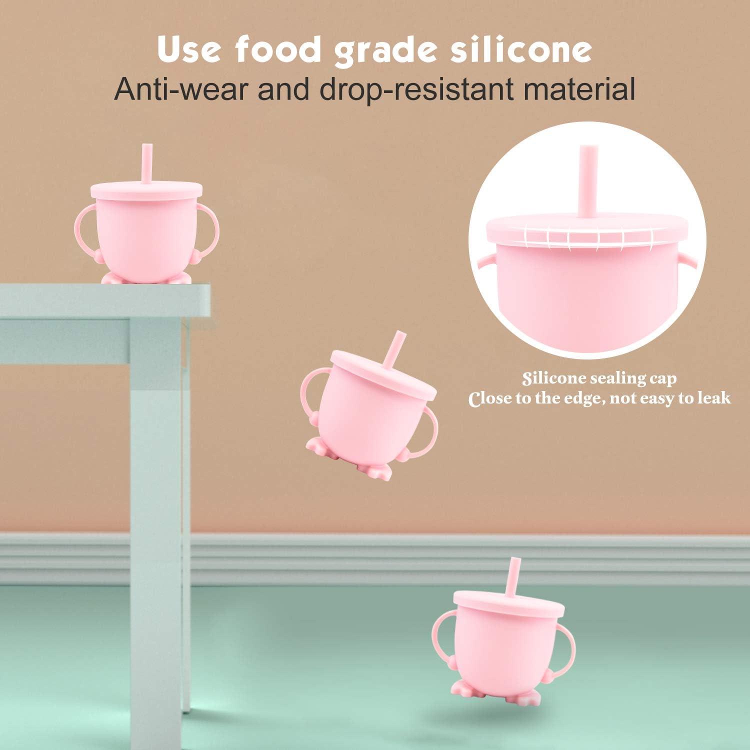 Linowos 2-in-1 Snack Cup & Spill-Proof Sippy Cup - Silicone Toddler ...