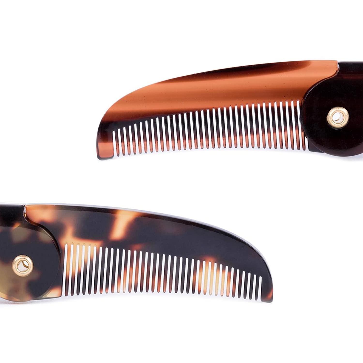 ZEUS Folding Mustache Comb - Handmade Saw-Cut Moustache Pocket Comb 2 ...