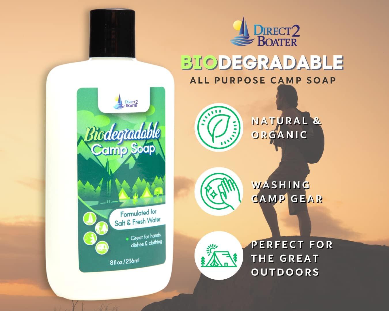 Biodegradable Camp Soap - 8 oz Bottle - Fresh & Salt Water Safe ...