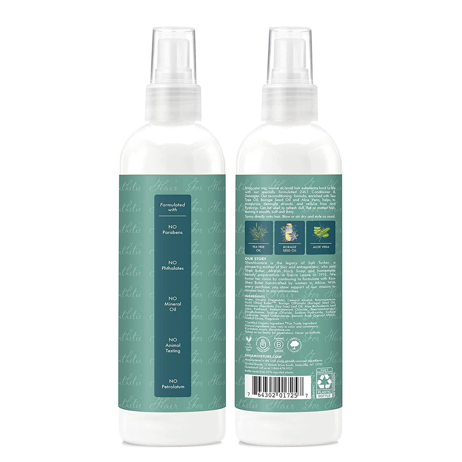 Shea Moisture 2-in-1 Leave-In Conditioner & Detangler for Wigs & Weaves ...