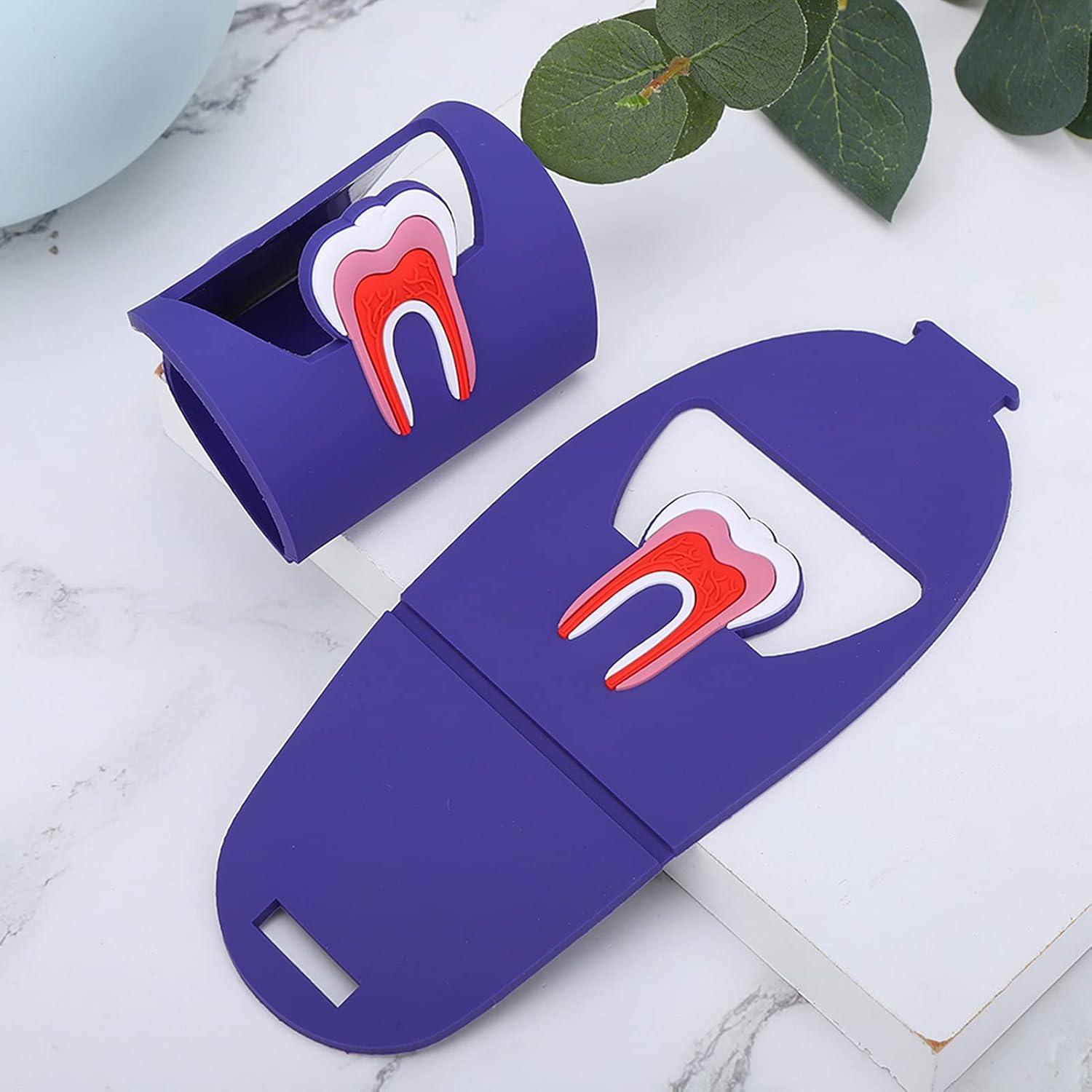 Verdant Touch Tooth-Shaped Card Holder - Purple Dental Stand & Gift for ...