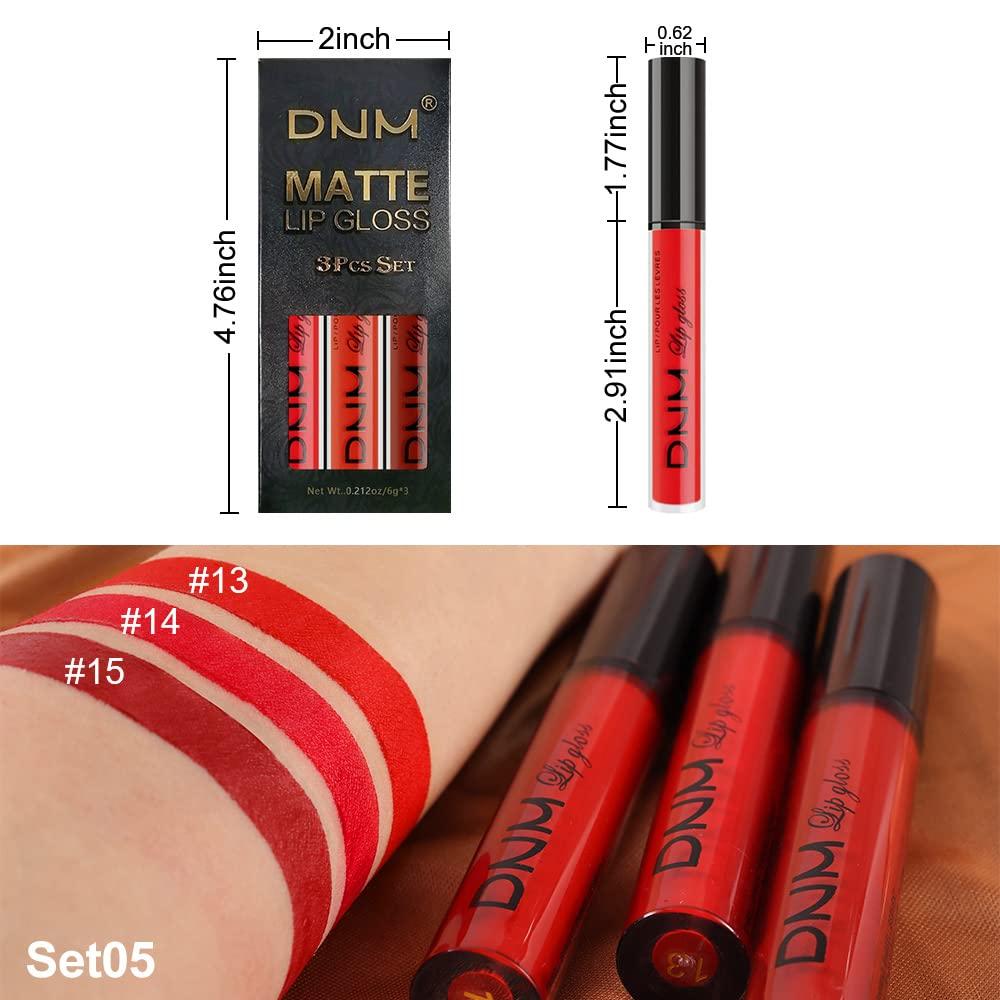 3pcs Dark Red Matte 24-Hour Liquid Lipstick Set | Long-Lasting ...