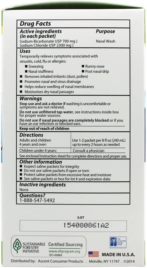Sinucleanse Systems Nasal Saline Refill Packets - Effective Sinus ...
