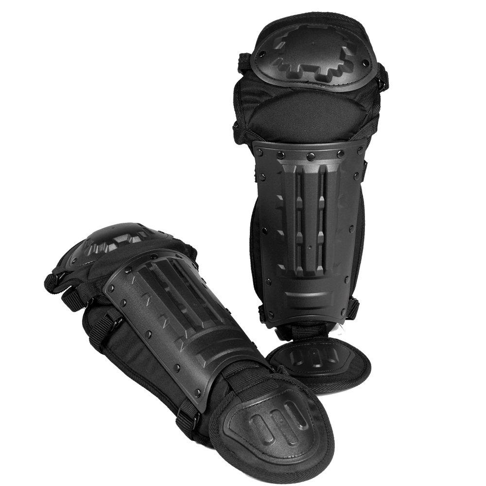 Mil-Tec Unisex Anti-Riot Leg Guards | Black One Size | Durable ...