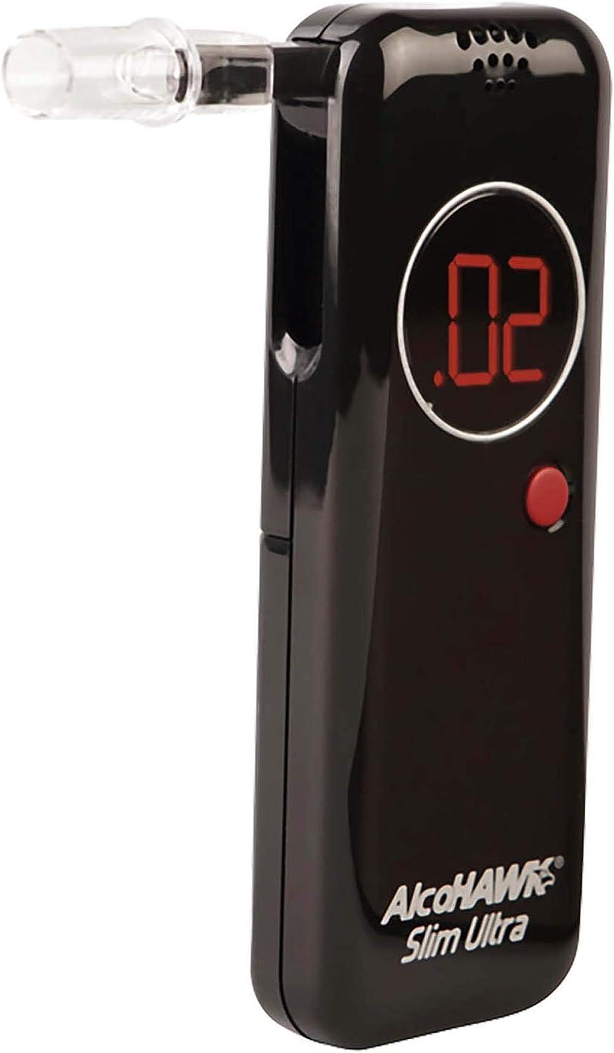 AlcoHAWK Ultra Slim Breathalyzer | Portable Alcohol Detector with LED ...