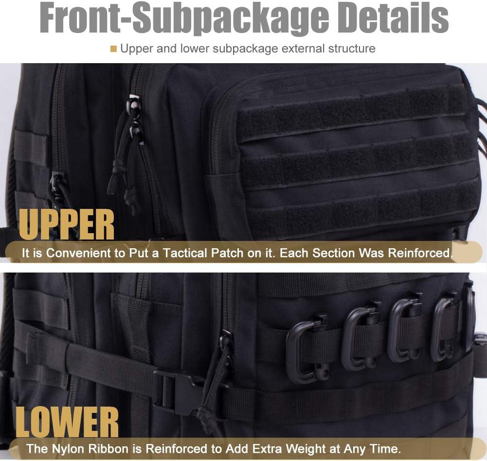 Black Tactical Military Molle Backpack - Waterproof Army Upgrade | Buy ...