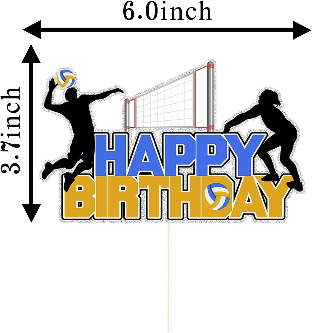 Volleyball Theme HAPPY BIRTHDAY Cake Topper Sport Theme Birthday ...