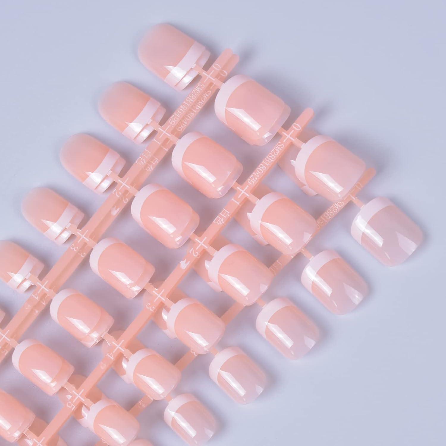 120 Pieces Glossy Fake Nails | Self-Adhesive Artificial Nail Tips in 12 ...