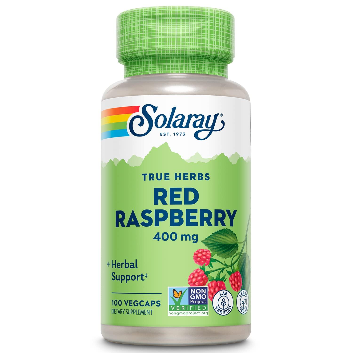 SOLARAY Red Raspberry Leaves Capsules 400mg | 100 Count - Natural Women ...