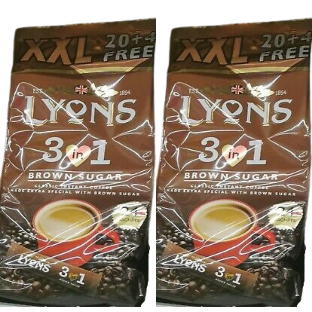 Lyons Premium Flat White Instant Coffee x 12 Sachets (Brown Sugar 3in1 ...