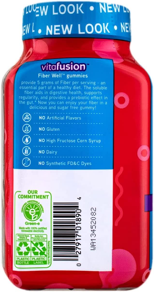 VitaFusion Fiber Well Gummies - Assorted Flavors - 90 Gummies (Pack of ...