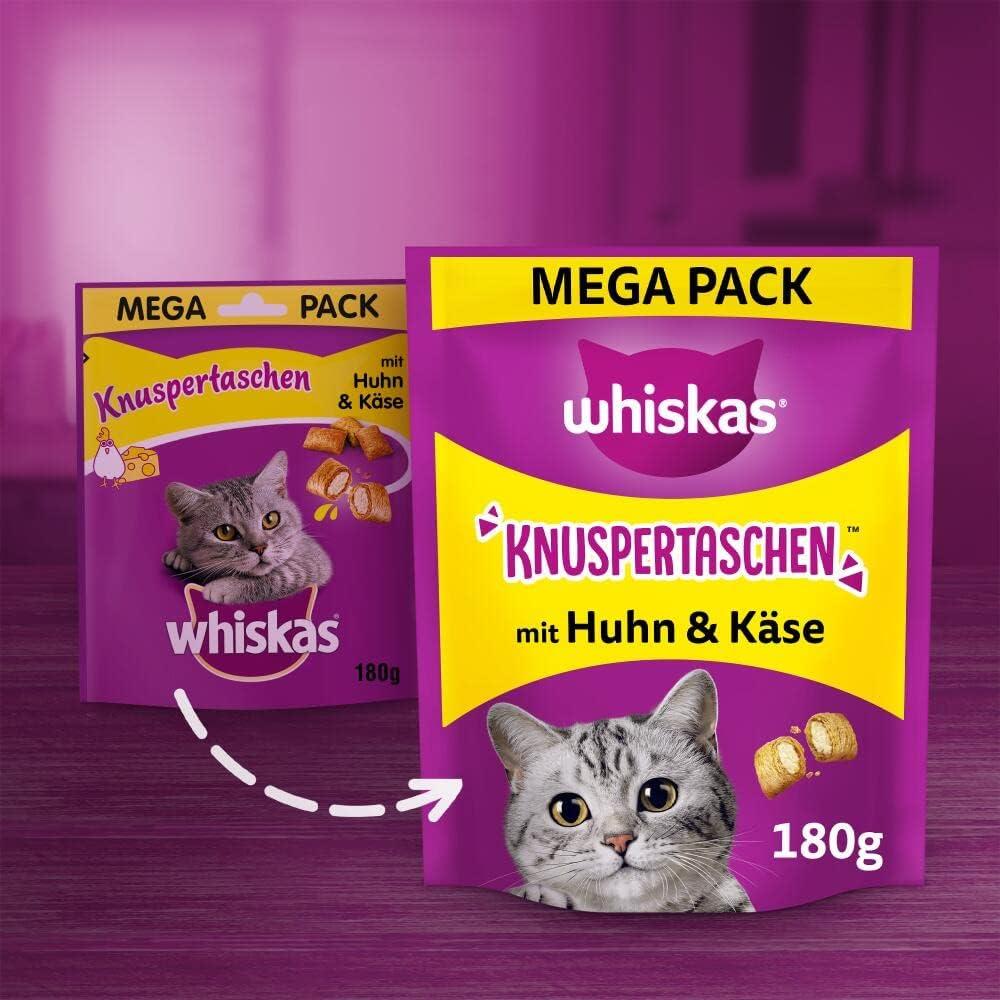 Whiskas Crunchy Pockets Cat Snack with Chicken & Cheese 4 Pack (720g ...