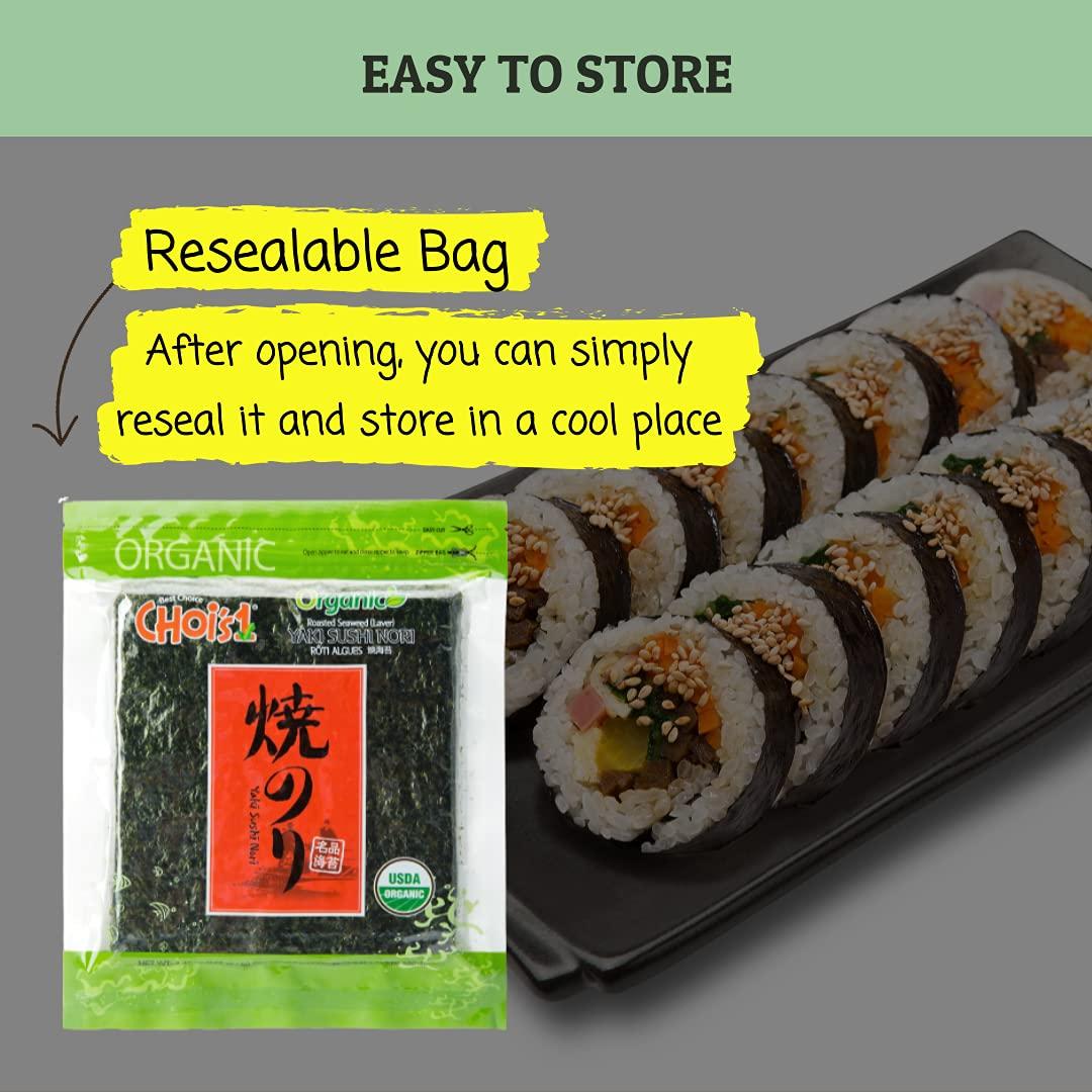 Organic Daechun Roasted Seaweed GIM (50 Full Sheets) | Gold Grade ...