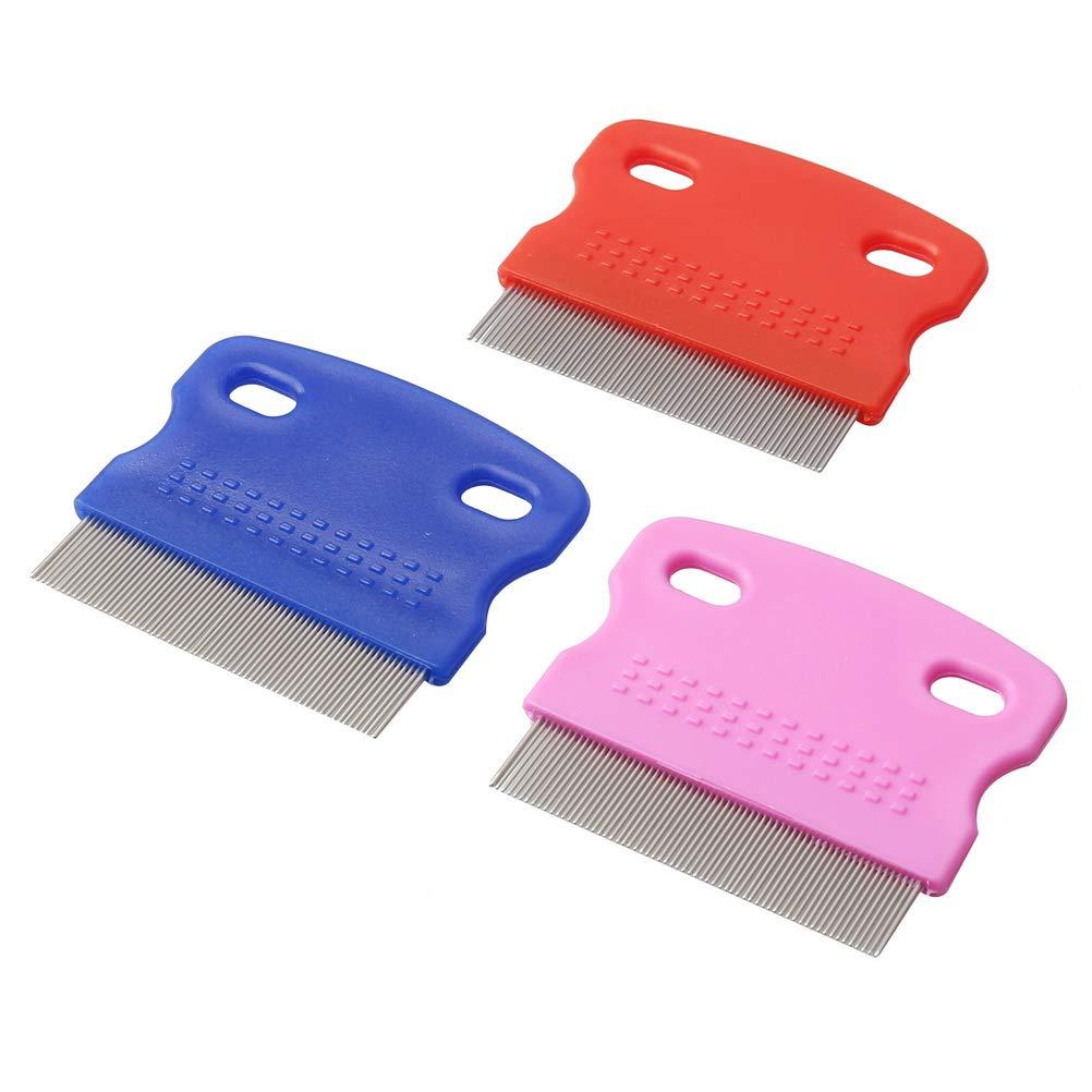 Pack of 3 Flea Combs for Dogs & Cats | Stainless Steel Grooming Combs ...