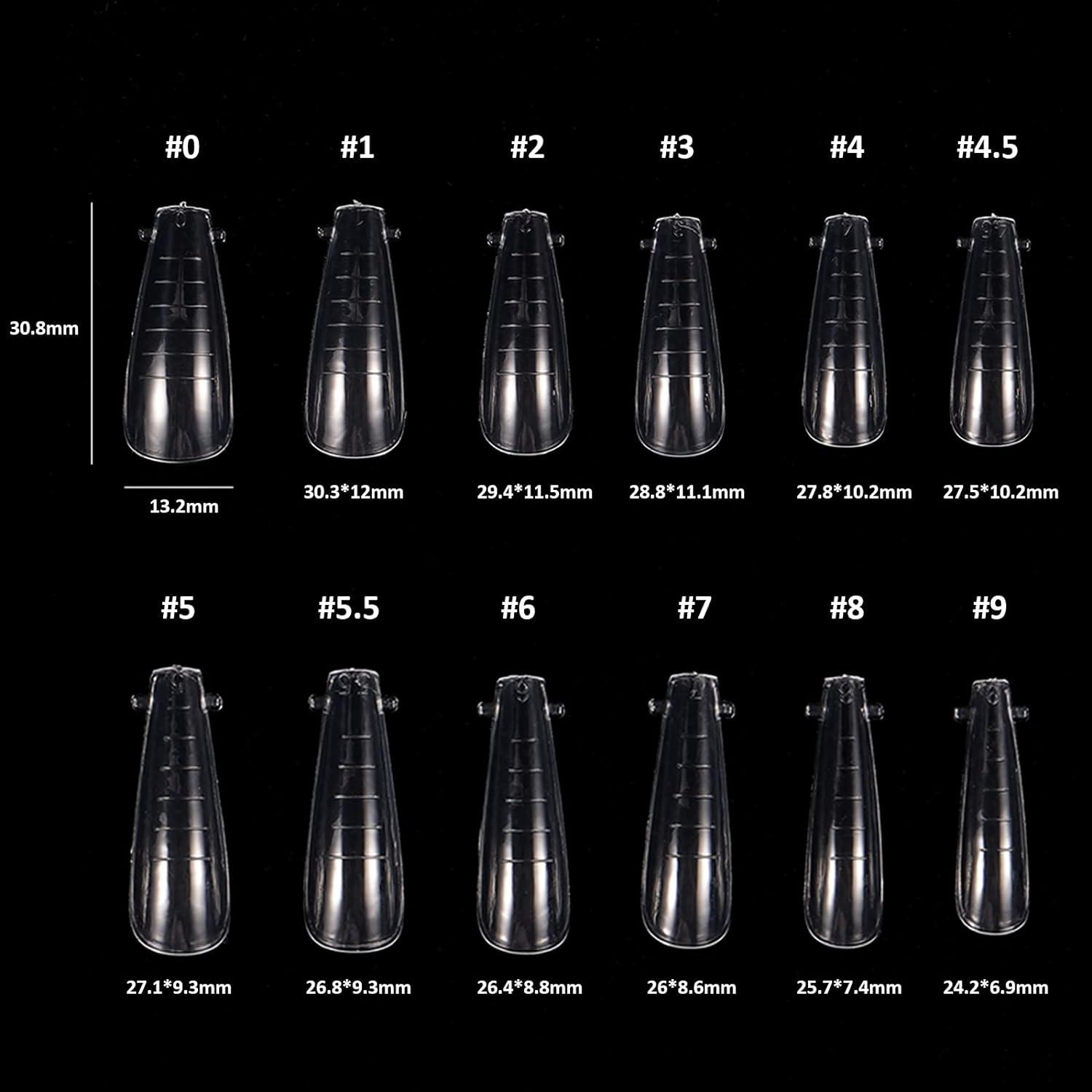 BNG 120-Piece Dual Shapes Nail Tips Set | Ballerina & Flat Square ...