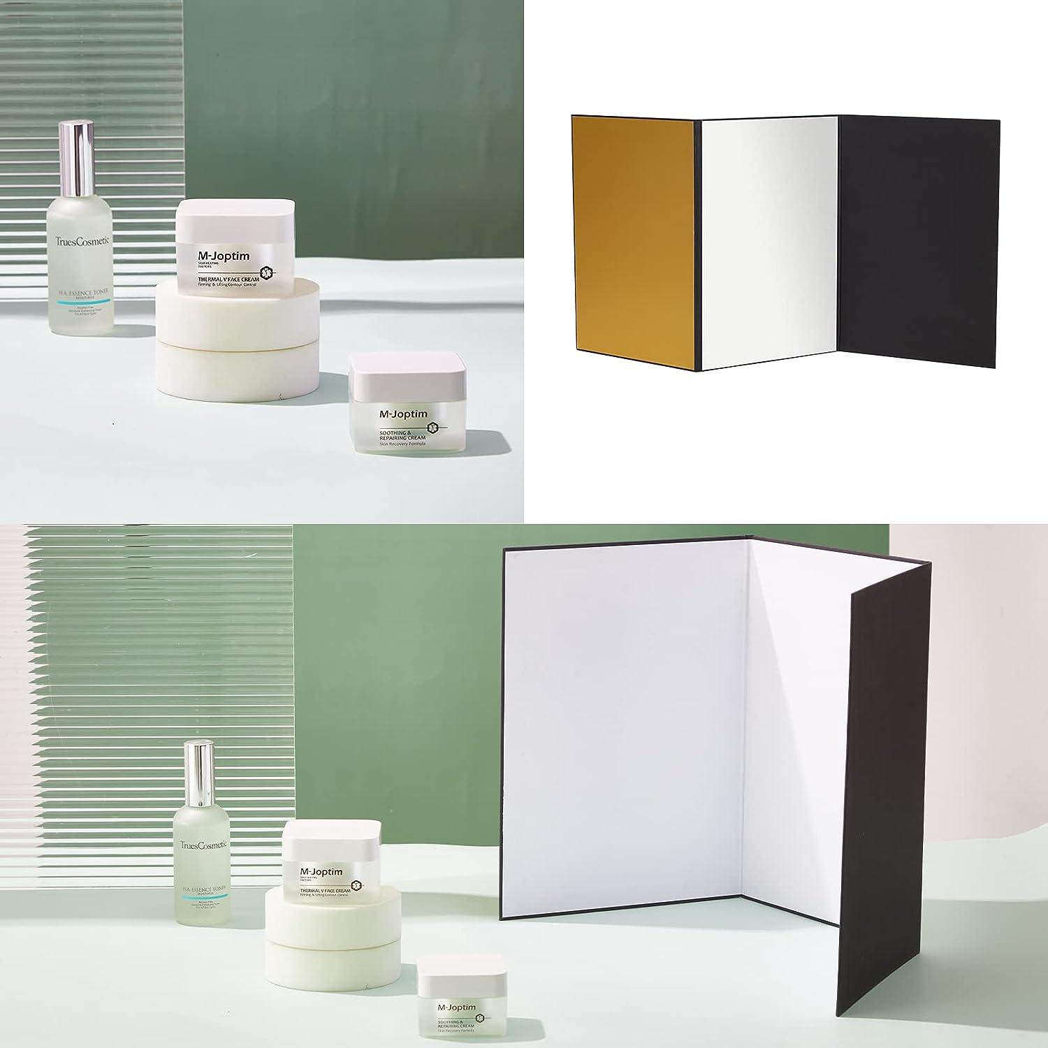 BEIYANG 4 in 1 Cardboard Light Reflector Set - 12x8 in White Black ...