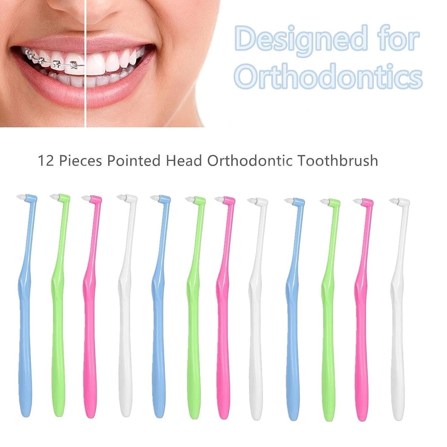 12 Pieces Orthodontic Toothbrush Set for Hard to Reach Areas and ...