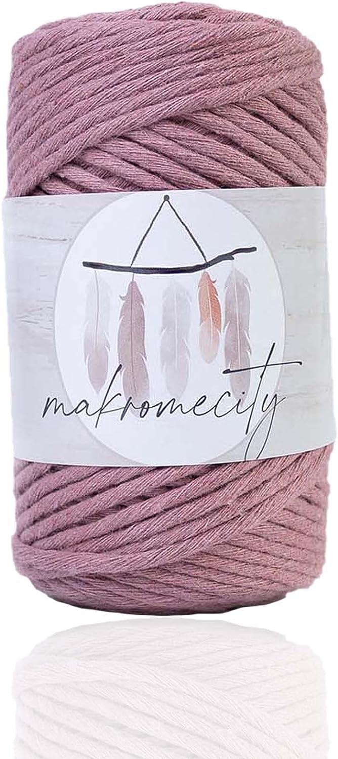 Makromecity 3mm Single Strand Dusty Rose Macrame Cord - 109 Yards for ...