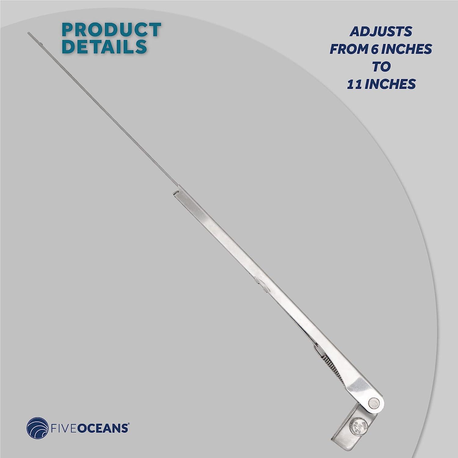 Five Oceans TMC Marine Adjustable Wiper Arm 8-14 Stainless Steel - For ...