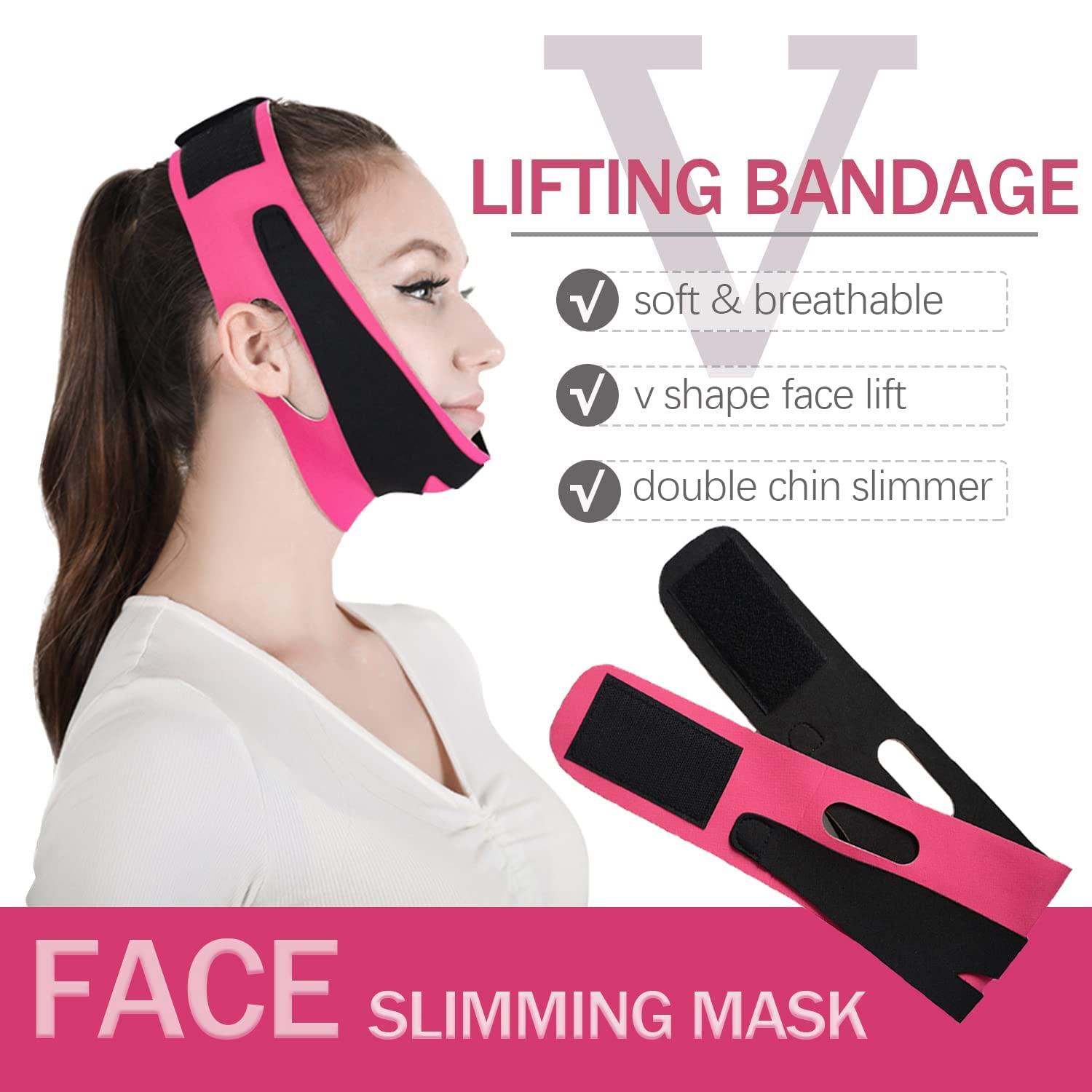 Face Lifting Belt V Line Chin Cheek Slimming Band Pink | Anti Wrinkle ...