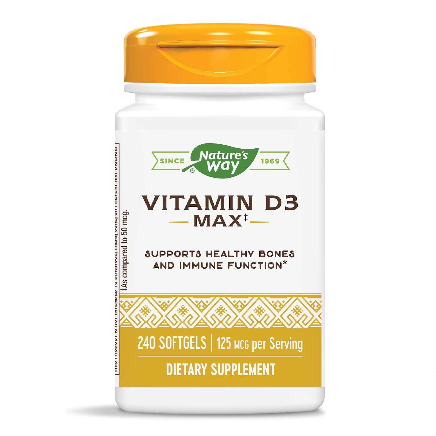 Nature's Way Vitamin D3 Max 125mcg - Supports Healthy Bones, Teeth ...