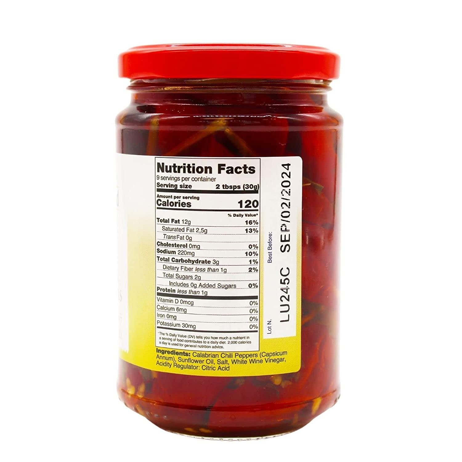 Calabrian Chili Peppers 9.8 oz - Grown and Packed in Calabria Italy ...