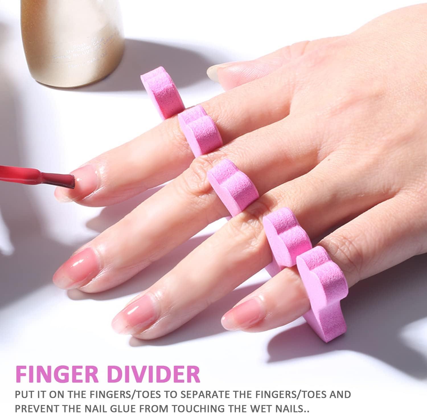 Peach Heart Toe & Finger Separator Set - 24 Pieces | Nail Art Pedicure ...