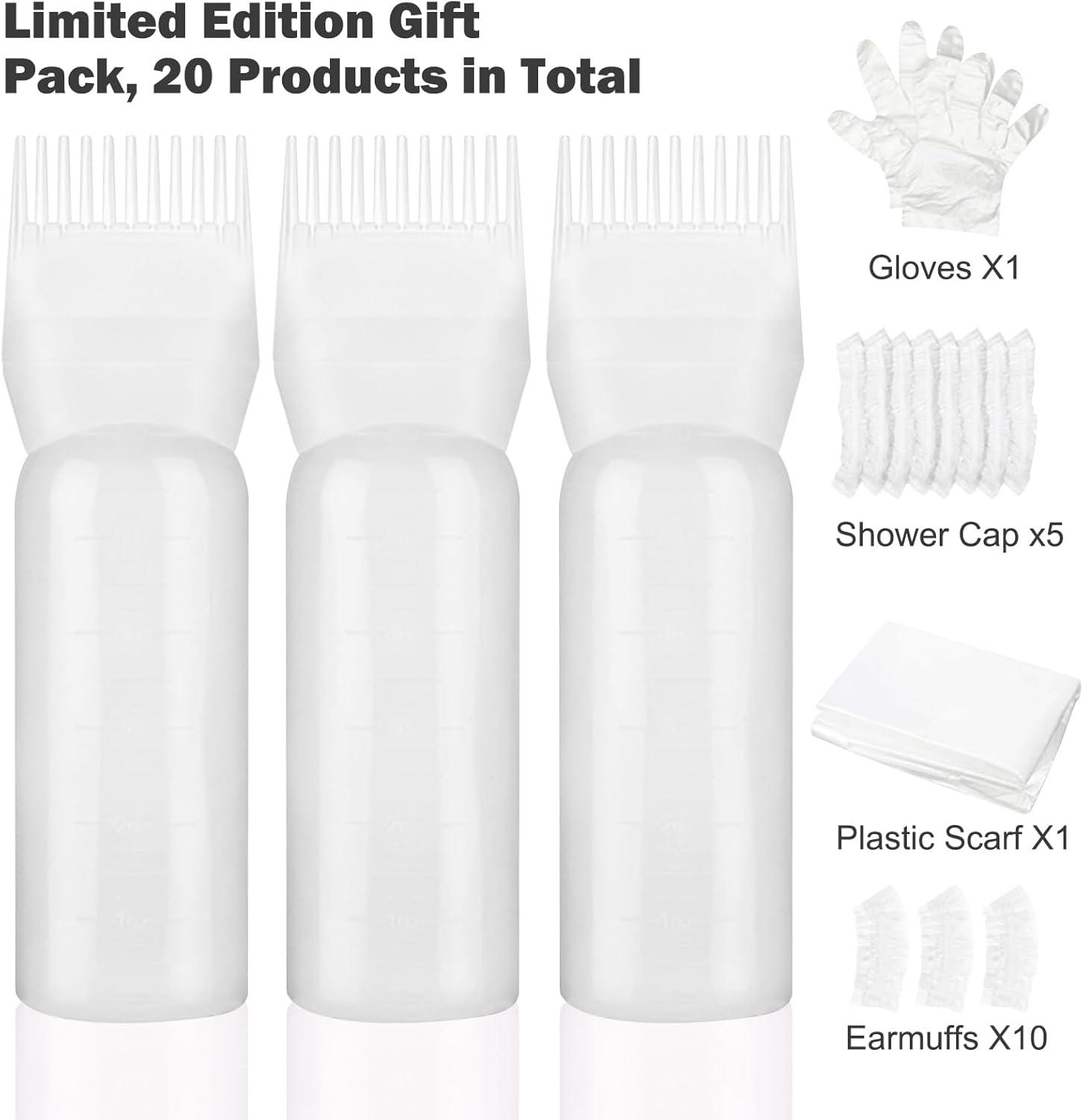 3-Piece Hair Oil Applicator Set - 160ml Shower Hood & Reusable Ear Pads ...