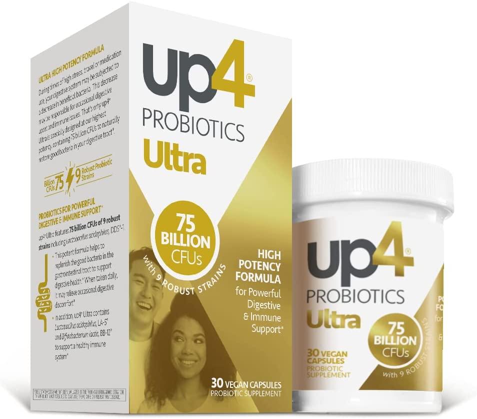 up4 Ultra Potency Probiotic 75B CFUs - Immune & Digestive Support ...
