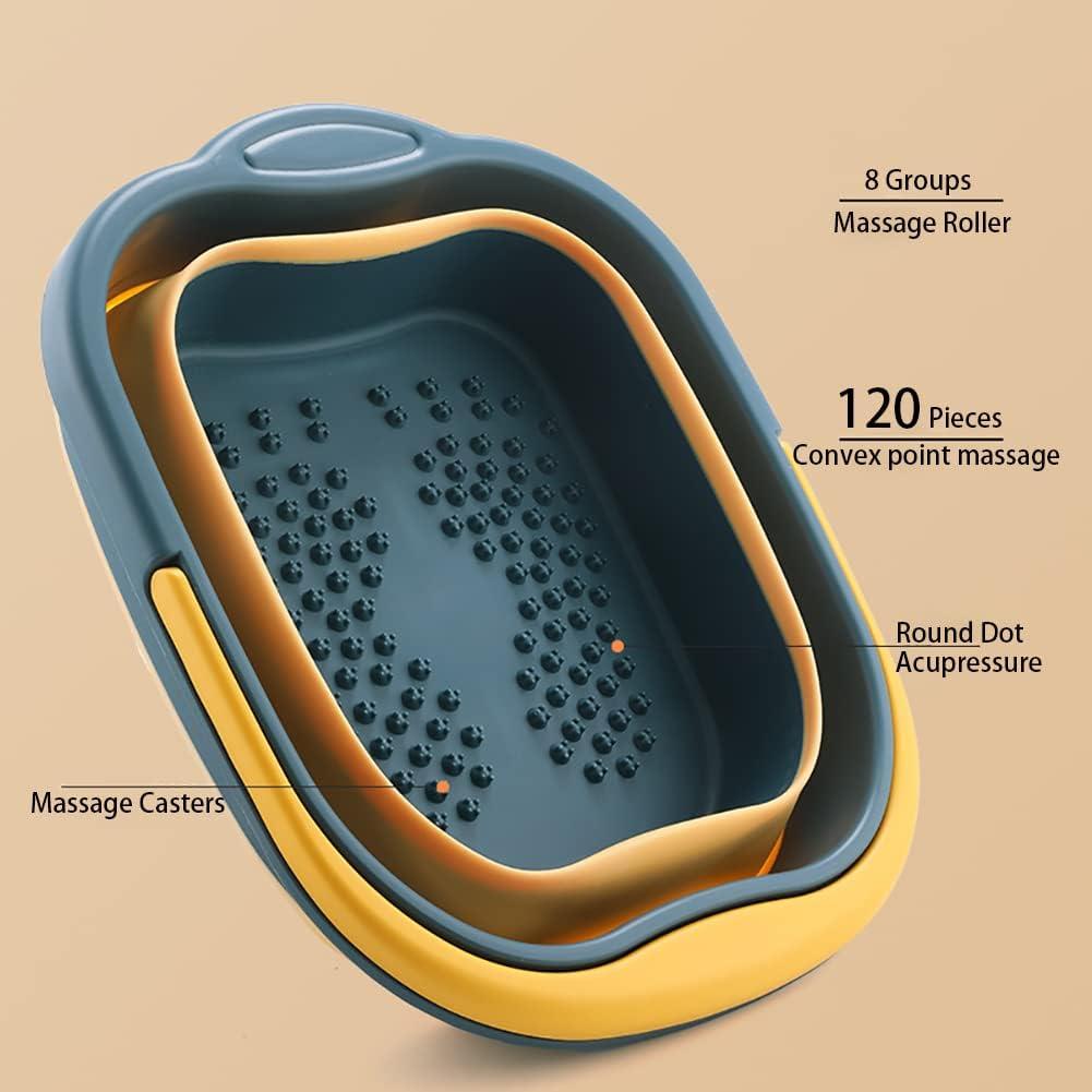 Collapsible Foot Bath Tub with Handle - Pink | Foot Spa Massager Basin ...