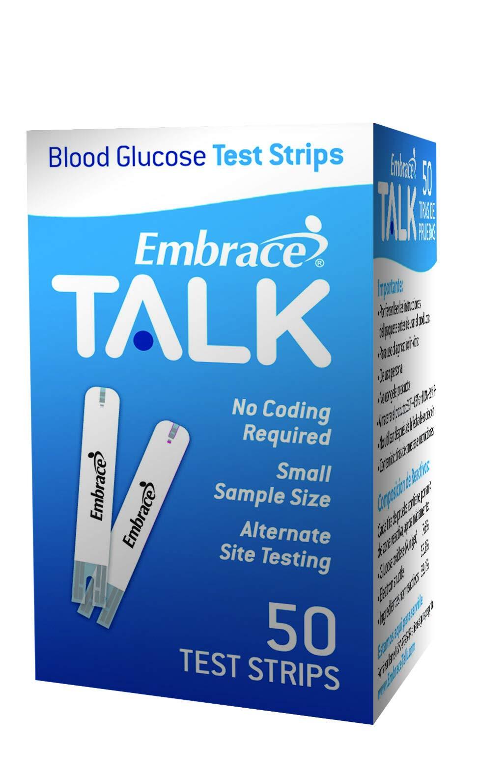 Embrace Talk Blood Glucose Test Strips 50ct - Accurate Diabetes ...