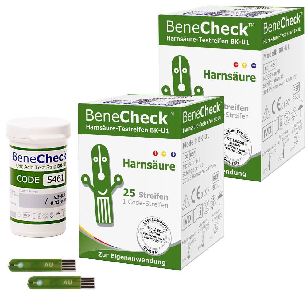 BeneCheck Uric Acid Test Strips - 50 Pieces for Accurate Uric Acid ...