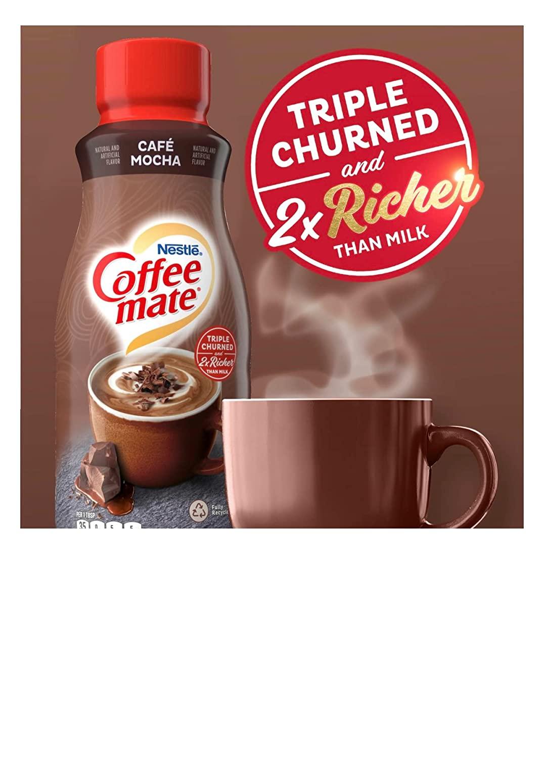 Coffee Creamer Bundle: 2x 16 fl oz Coffee-Mate Cafe Mocha Creamer ...
